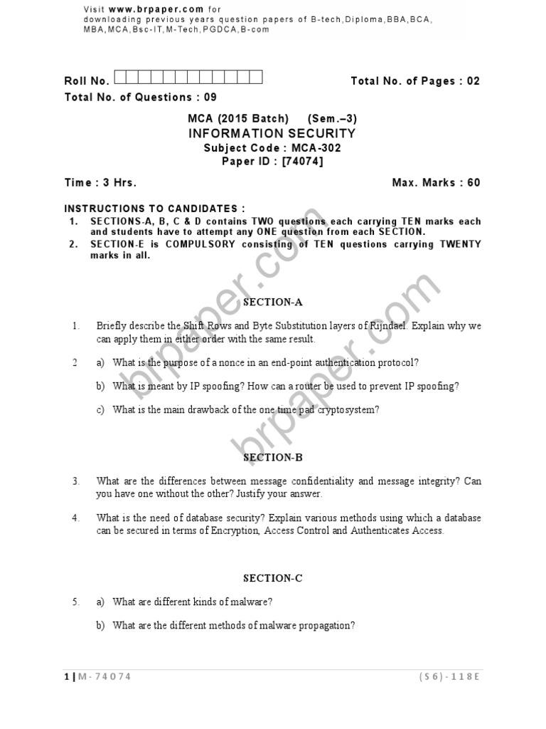 Paper Old Information Security | PDF | Public Key Cryptography | Key ...