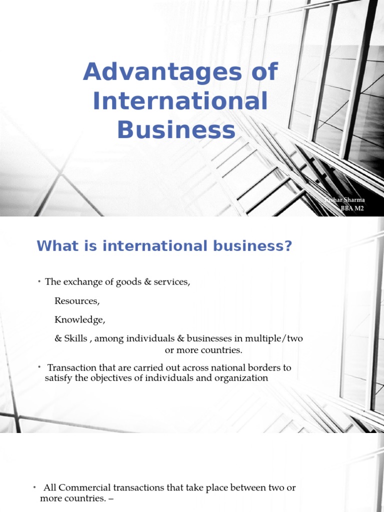 Advantages of International Business | PDF