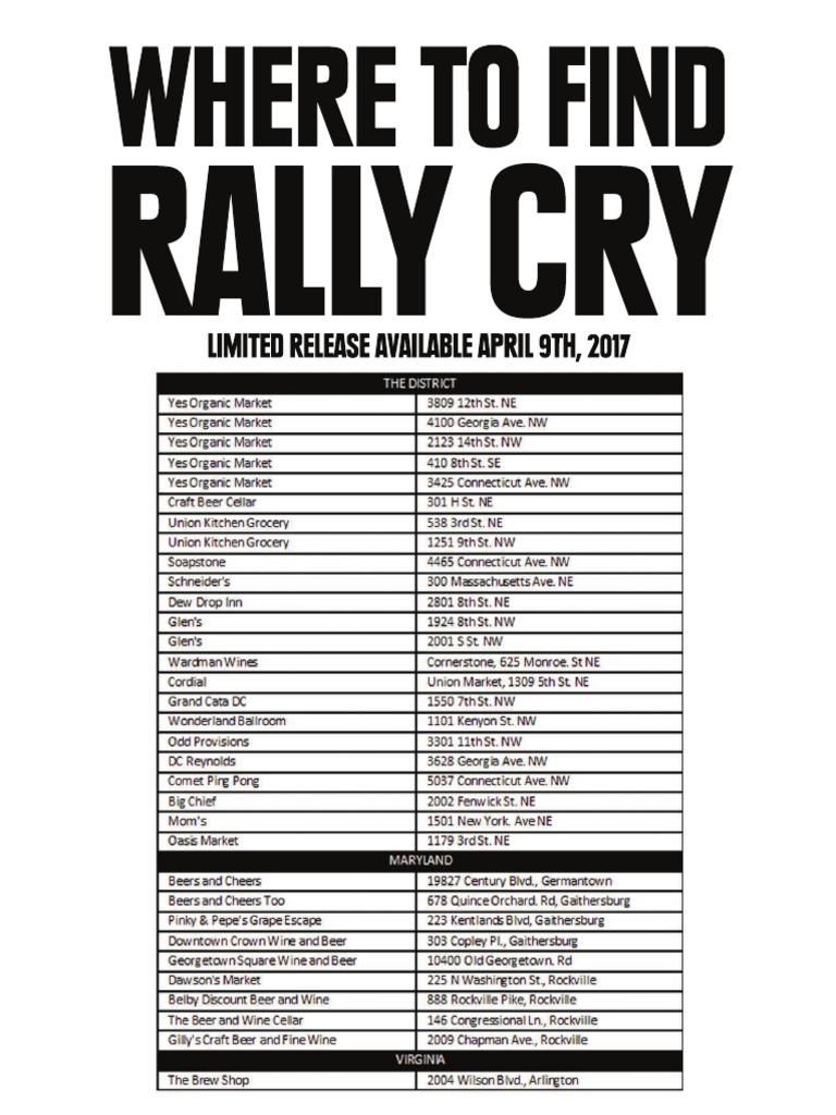 Rally Cry Locations | PDF
