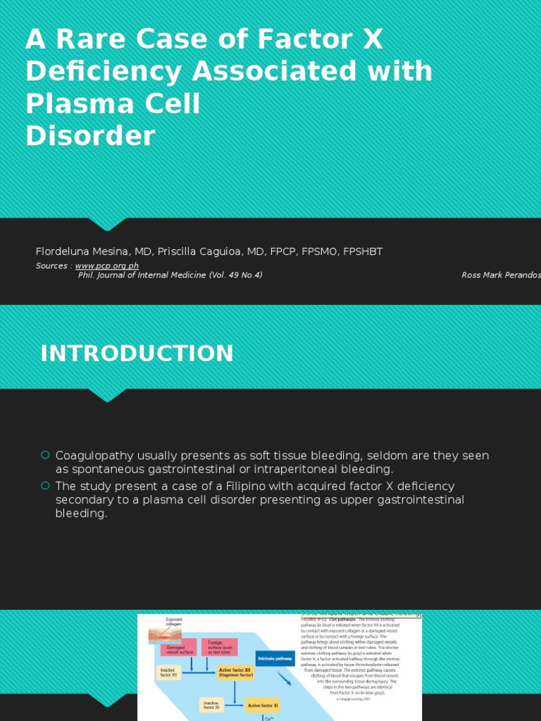 A Rare Case of Factor X Deficiency Associated | PDF | Multiple Myeloma ...
