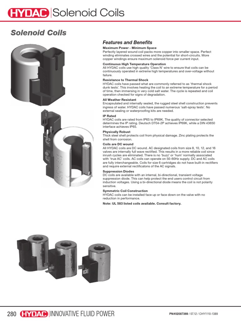 Solenoid Coils HYDAC | PDF | Rectifier | Inductor