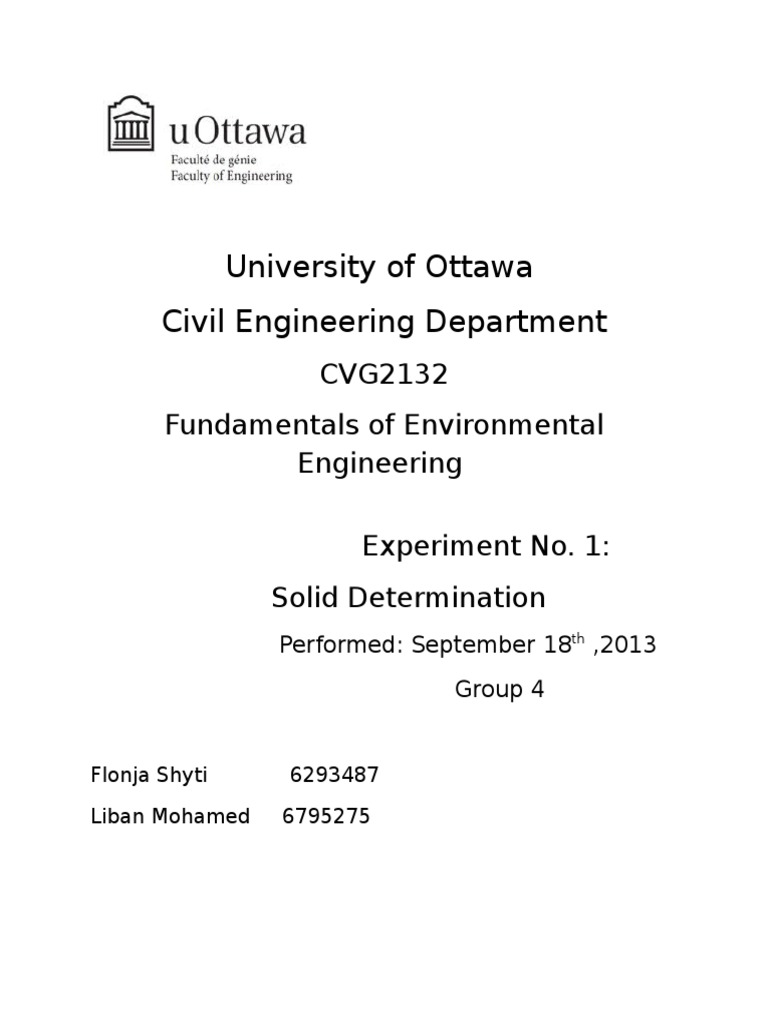 University of Ottawa Civil Engineering Department | PDF | Sewage ...