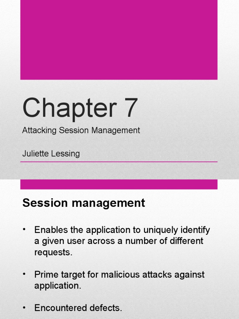 Attacking Session Management Juliette Lessing | PDF | Http Cookie | Hypertext Transfer Protocol