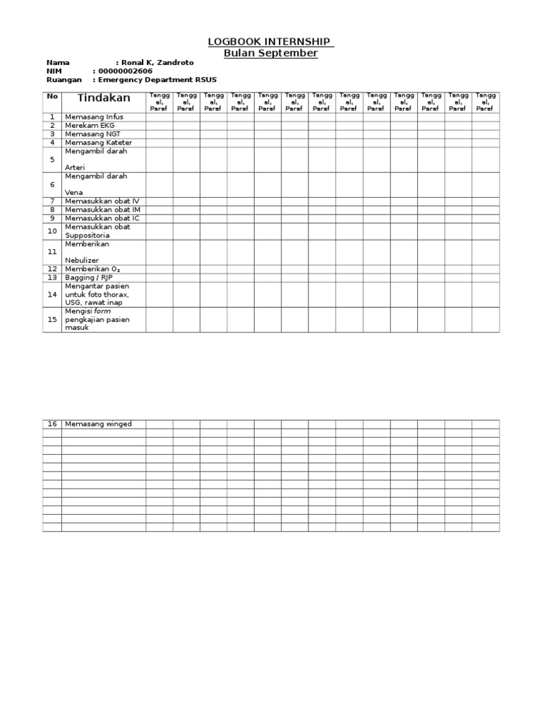 Logbook Internship | PDF