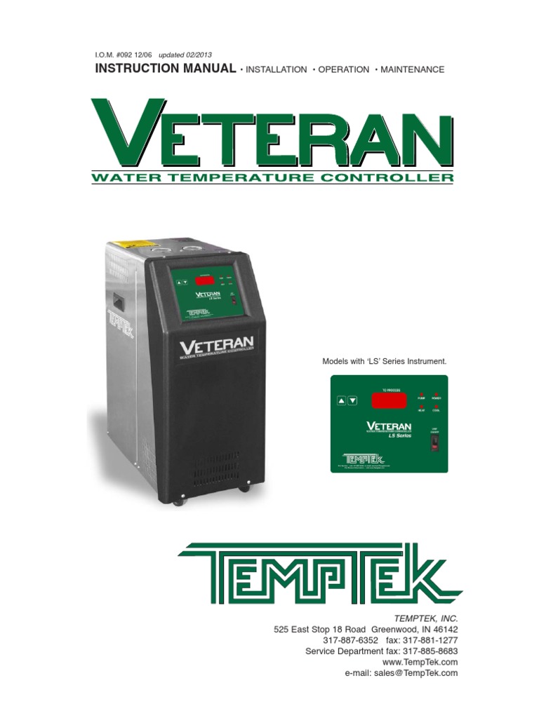 Temptek Manual Veteran LS | PDF | Fuse (Electrical) | Valve