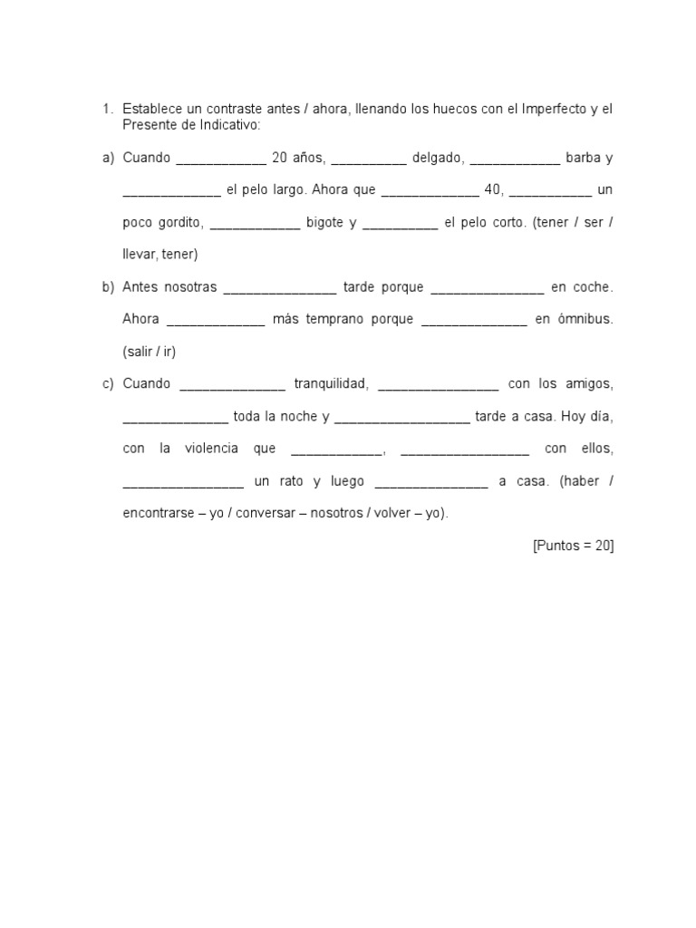 Ejercicios de Pretérito Perfecto PDF | PDF