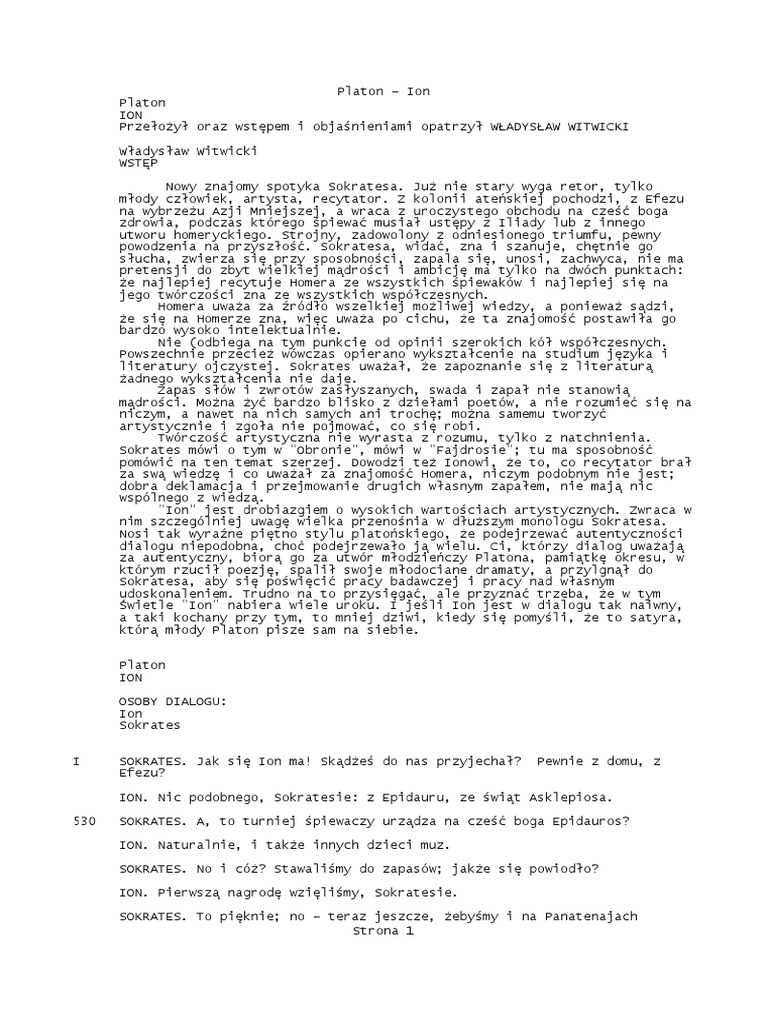 Platon Ion PDF | PDF