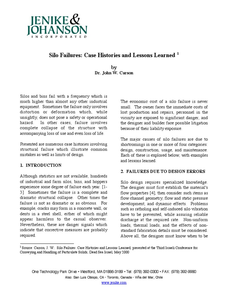 Silo Failures PDF | PDF | Corrosion | Buckling