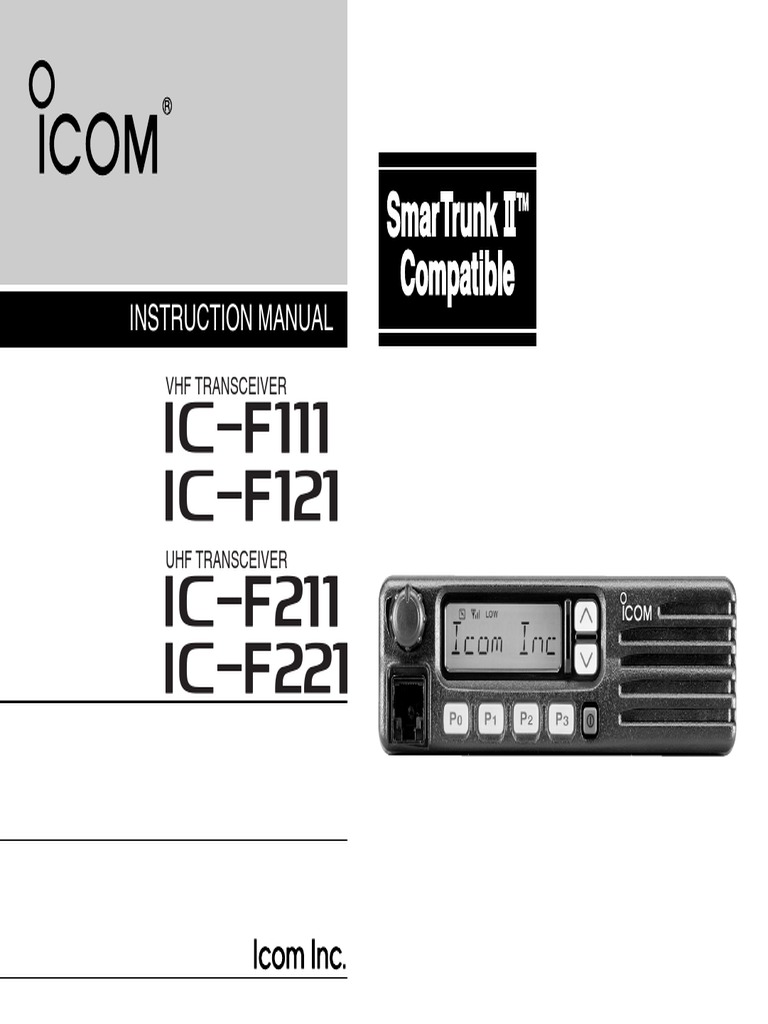 IC-F111 F121 F211 F221 Instruction Manual | PDF | Microphone | Screw