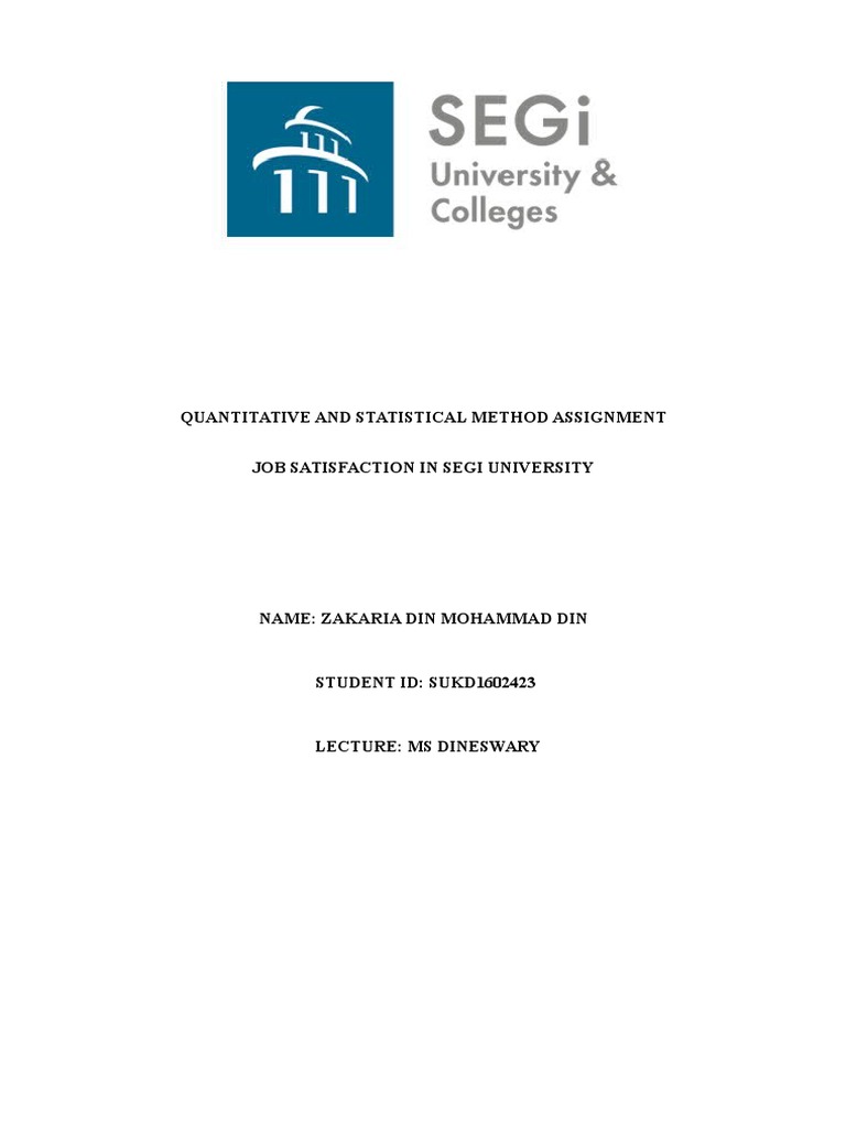 Quantitative and Statistical Method Assignment | PDF | Survey ...
