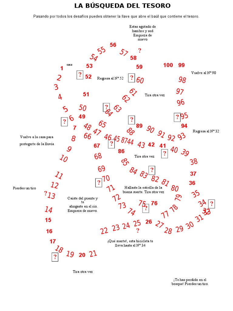 La Búsqueda Del Tesoro-Tablero y Tarjetas | PDF | Deportes | Ajedrez