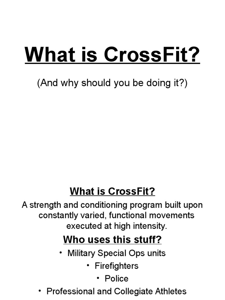 Understanding CrossFit: Benefits & Methods | PDF | Physical Fitness ...