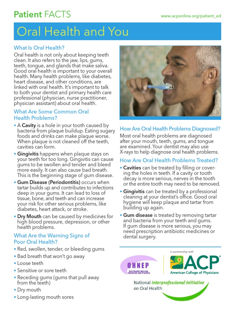 Oral Health and You | PDF | Dentistry | Human Tooth