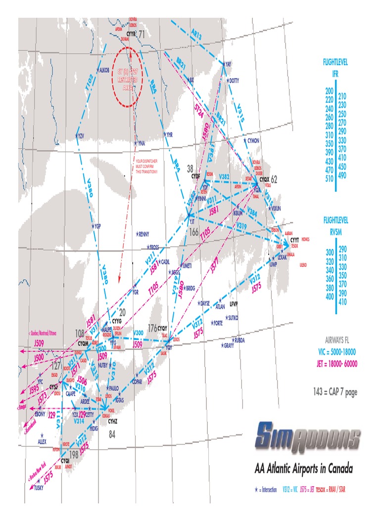 Canadian Flight Routes and Waypoints | PDF