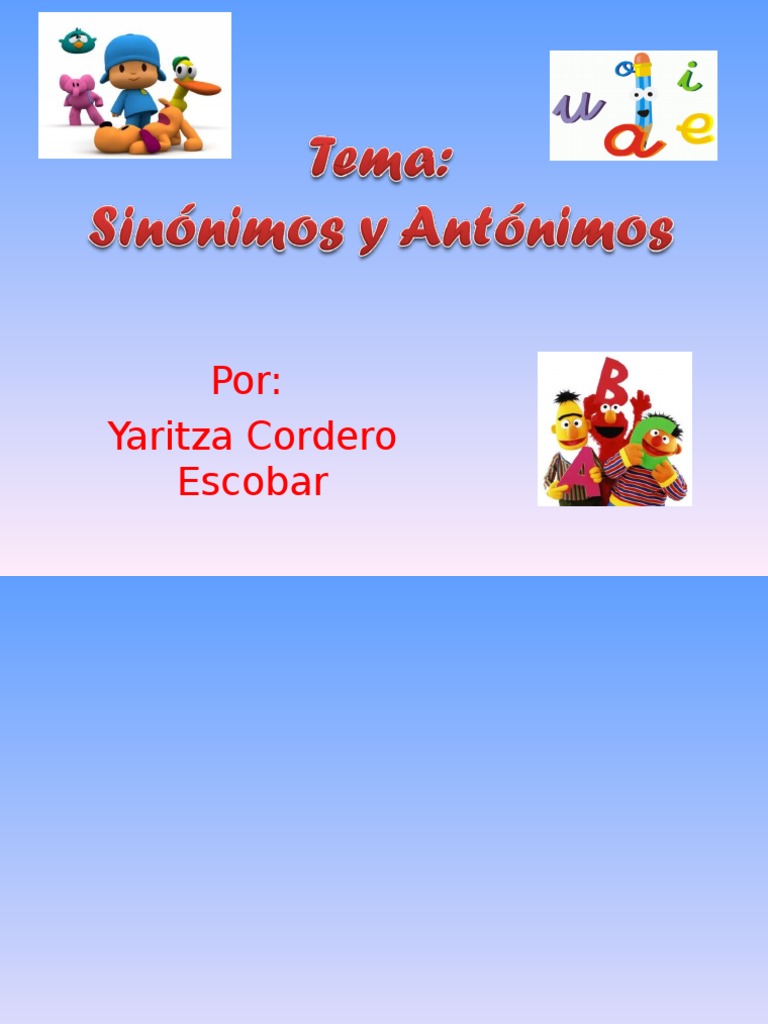 Presentación Sinonimos y Antónimos | PDF