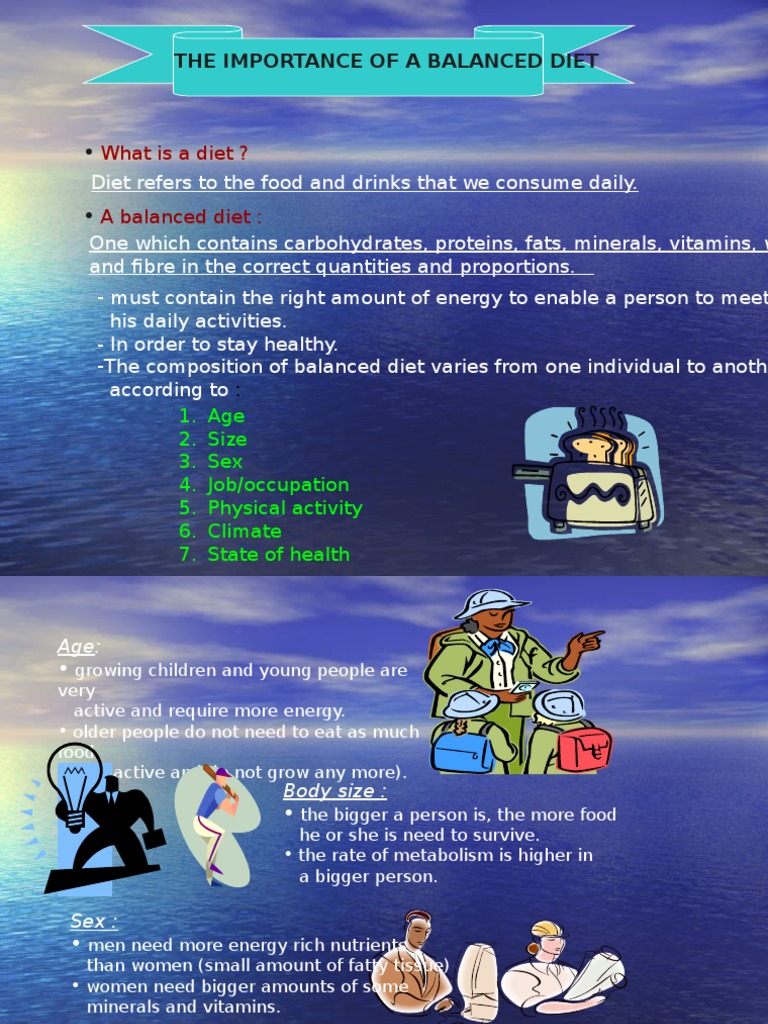 The Importance of A Balanced Diet | PDF | Food Energy | Calorie