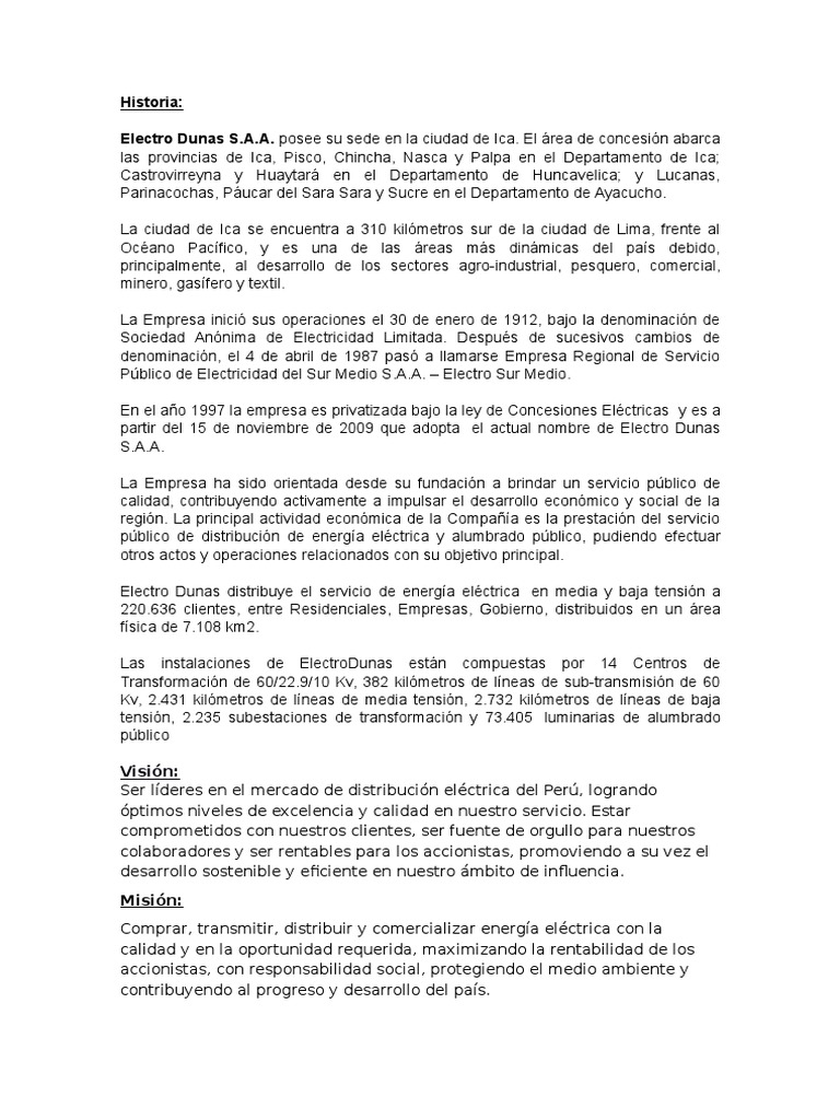 Datos de Electrodunas | PDF | Red eléctrica | Calidad (comercial)