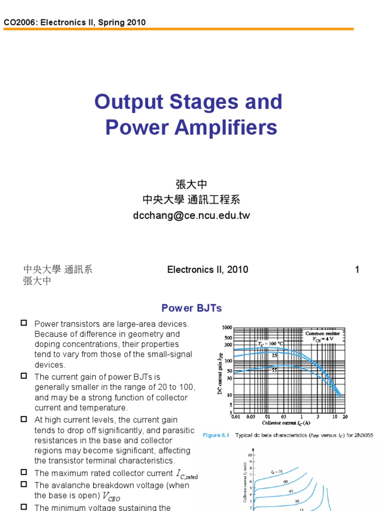 Ch8 Output Stages and Power Amplifiers | Download Free PDF | Amplifier ...