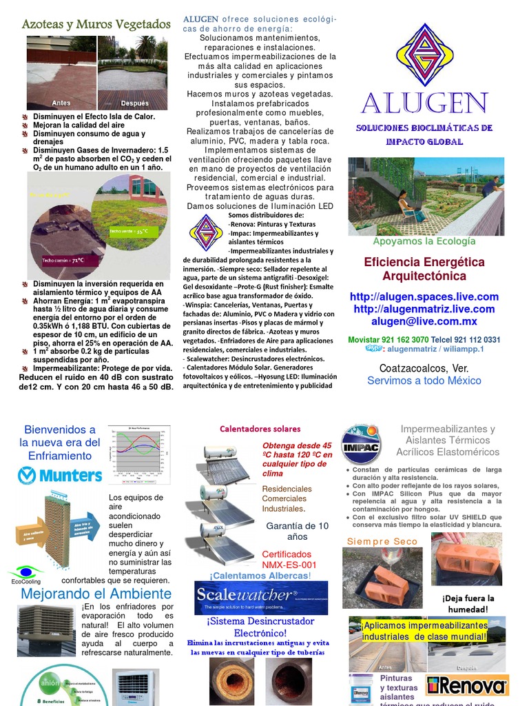 Tríptico Alugen N | PDF | Conservación de energía | Aislamiento térmico