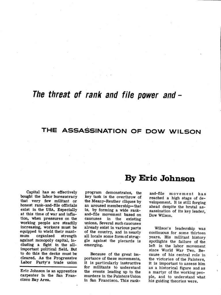 The Assassination of Dow Wilson | PDF
