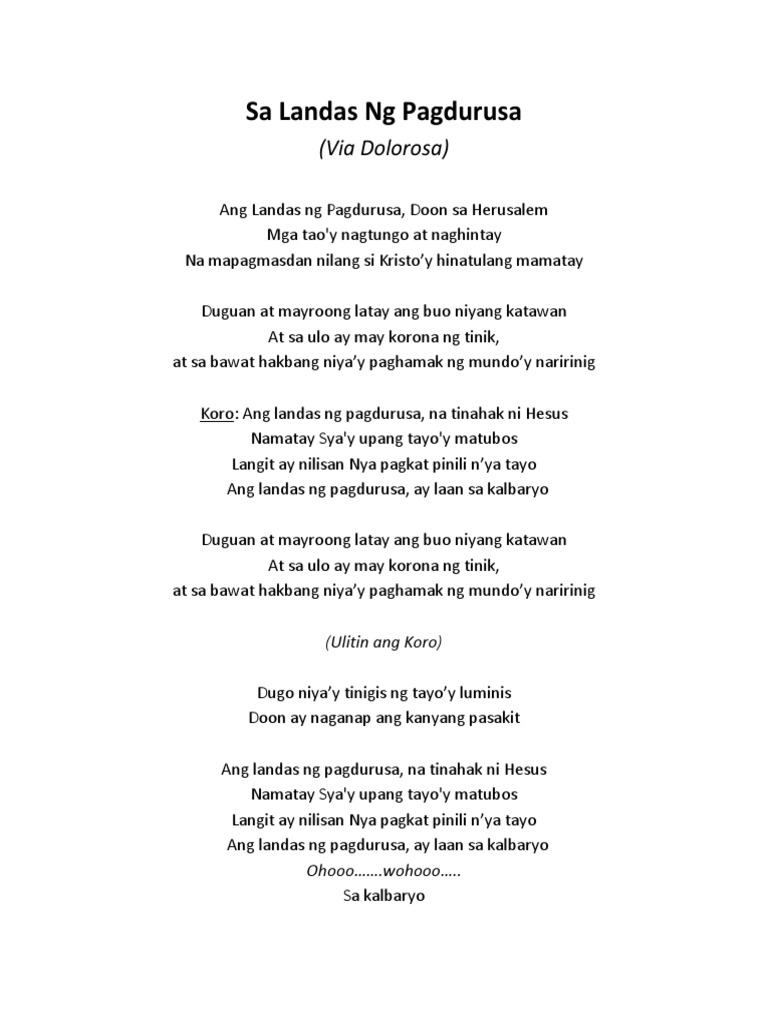 Sa Landas NG Pagdurusa (Via Dolorosa) | PDF