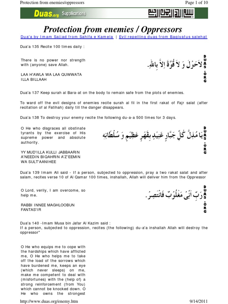 Powerful Duas Against Oppressors | PDF | Religious Belief And Doctrine ...