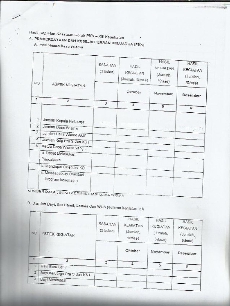 Format Penilaian HKG PKK KB Kesehatan | PDF