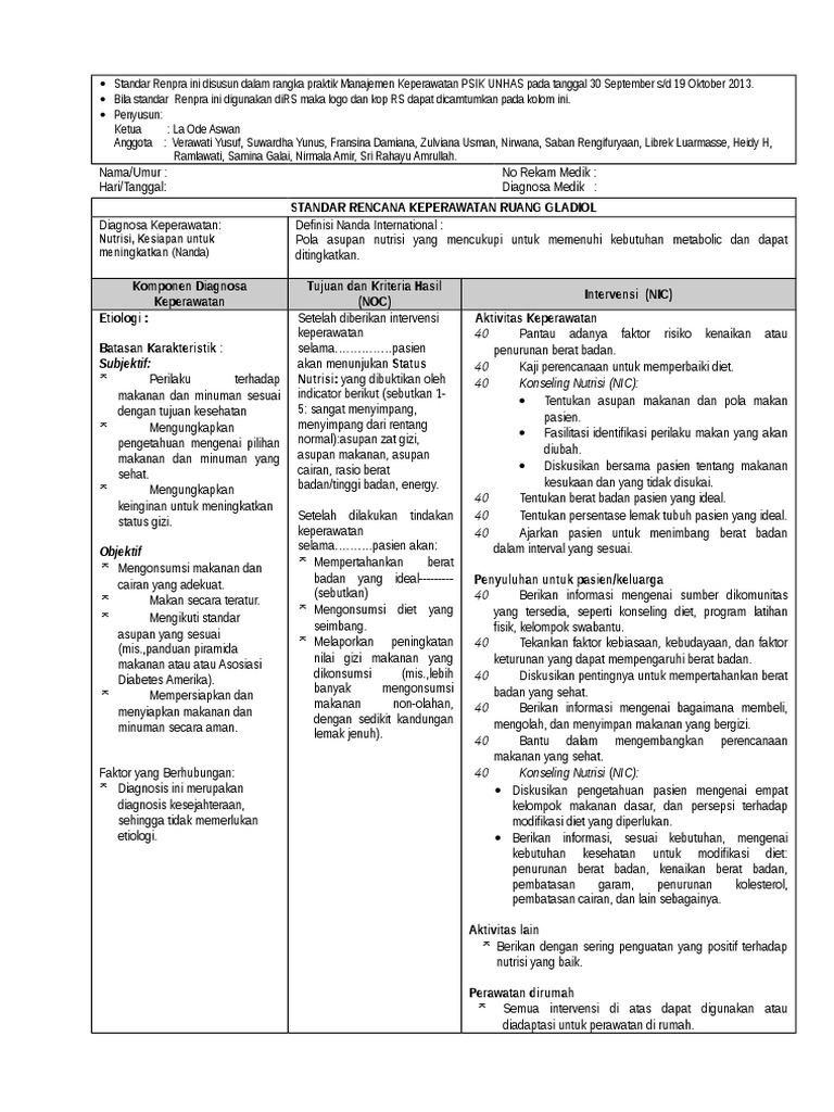 Nutrisi, Kesiapan Untuk Meningkatkan | PDF