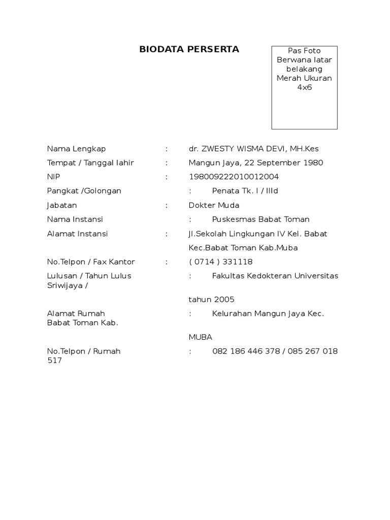 Biodata Dokter | PDF