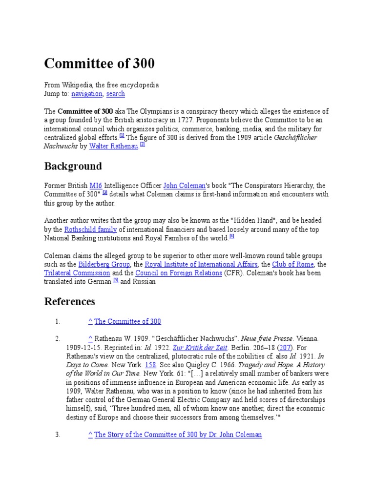Committee 300 Wiki | PDF | History