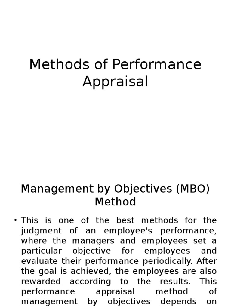 Methods of Performance Appraisal | PDF | Performance Appraisal ...