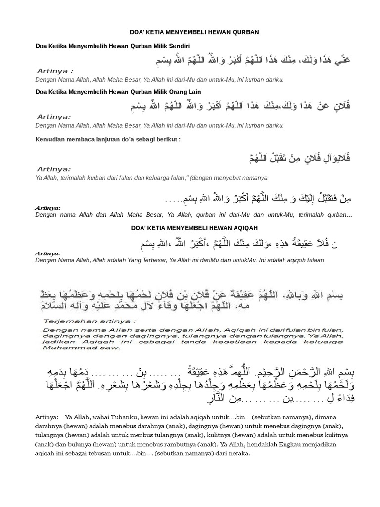 Doa Qurban Dan Aqiqah | PDF | Agama & Spiritualitas