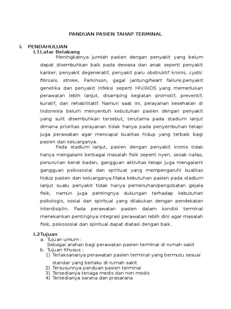 Panduan Pasien Tahap Terminal | PDF | Kesehatan Holistik | Sains ...
