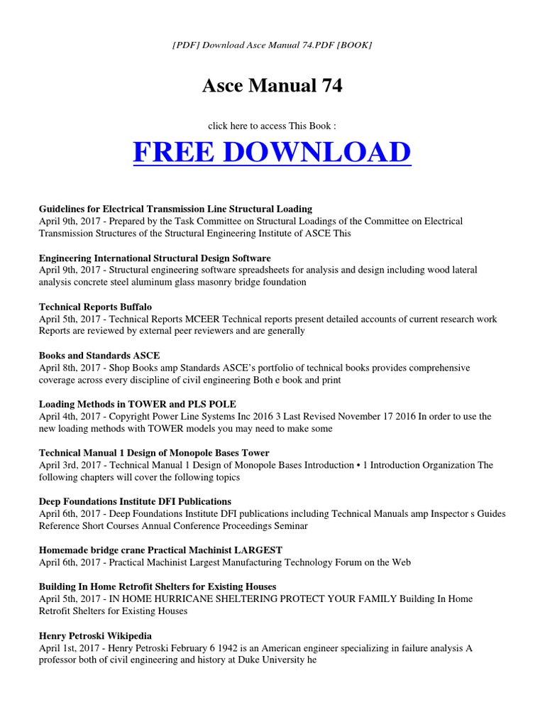 Asce Manual 74 | PDF | Engineering | Concrete