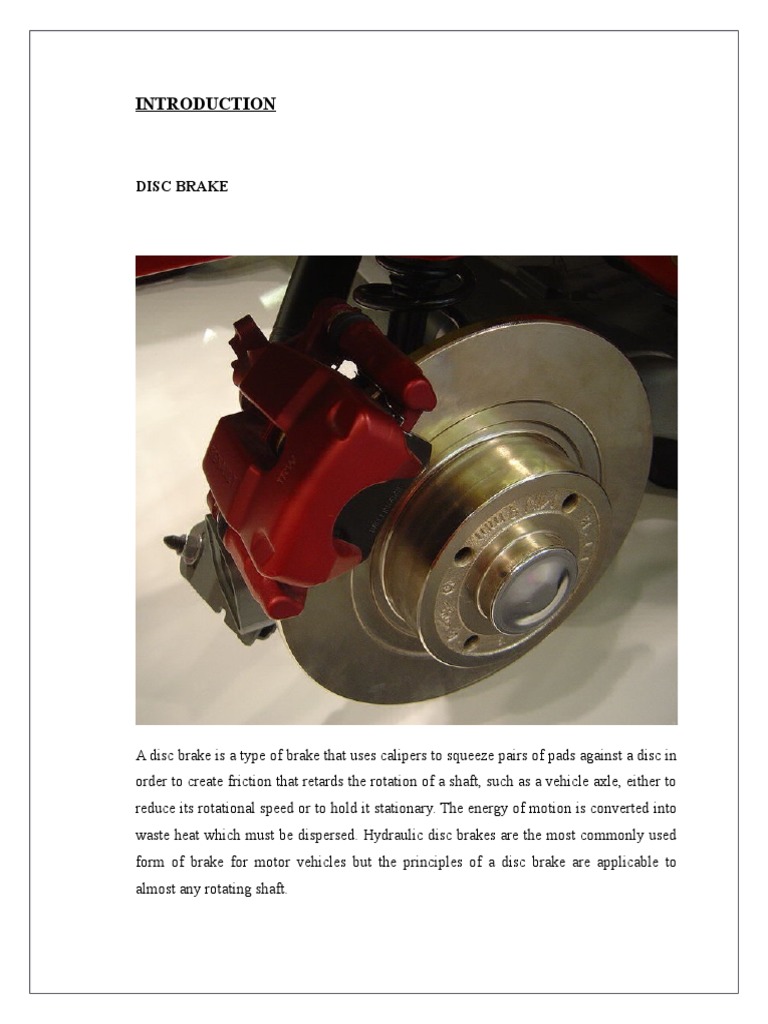Disc Brake - Intro | PDF | Brake | Mechanical Engineering