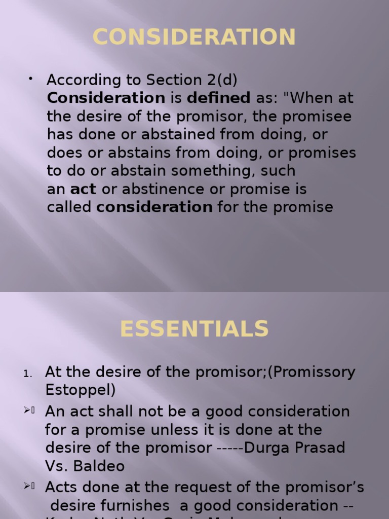 Unit 3 | PDF | Consideration | Estoppel