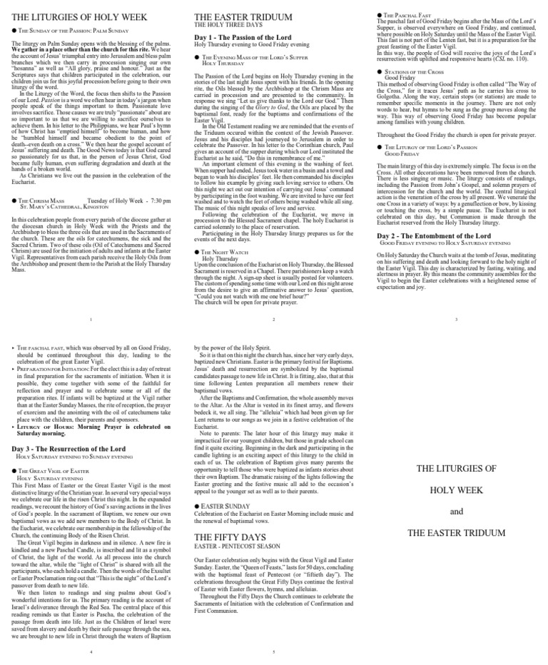 Holy Week Booklet | PDF | Easter | Eucharist