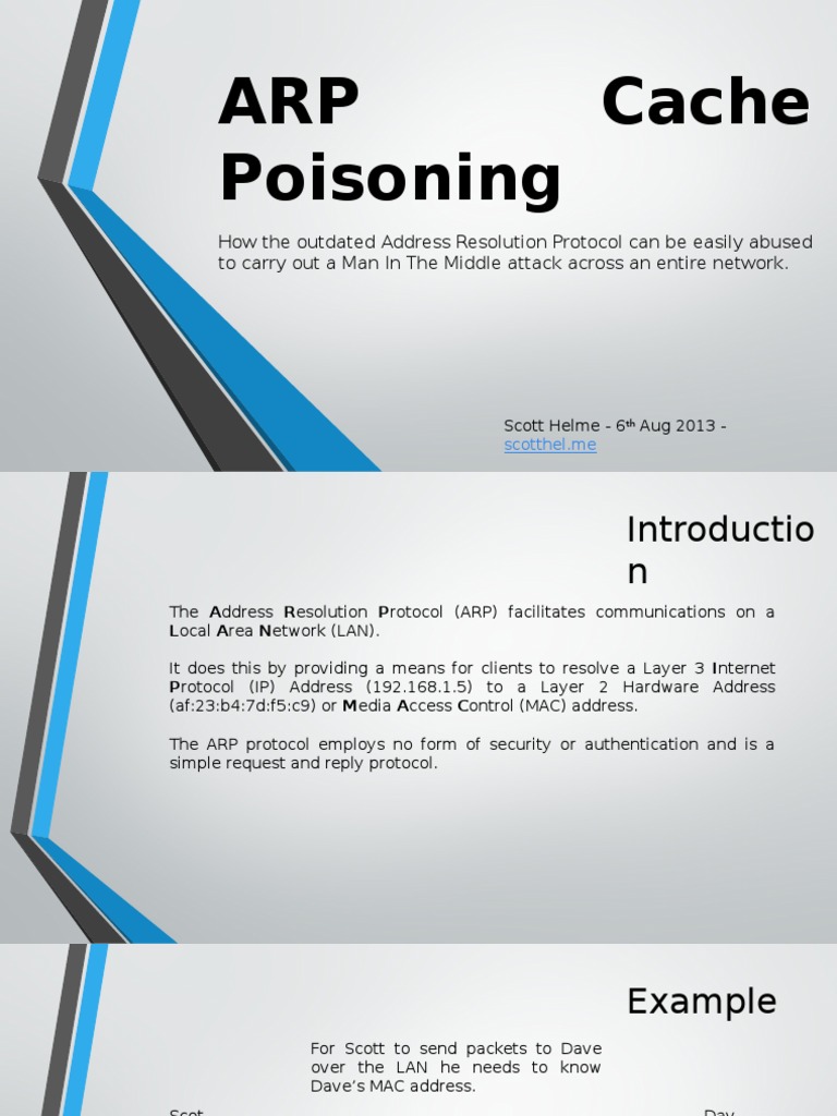 ARP Cache Poisoning | PDF | Internet Architecture | Computer Network