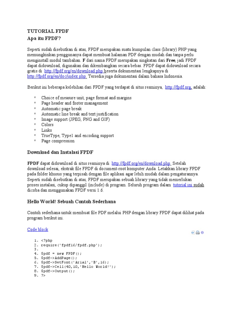 Tutorial FPDF | PDF