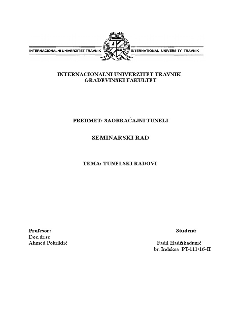 Saobracajni Tuneli | PDF