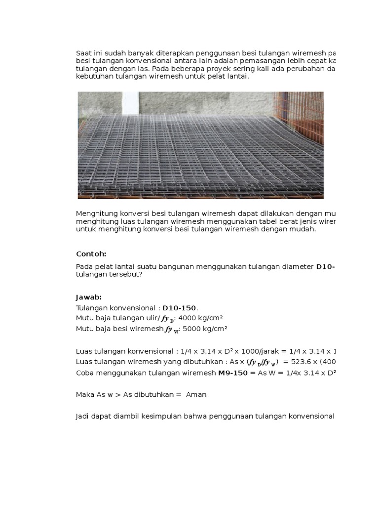 cara menghitung konversi besi tulangan ke wire mesh - Felicity Dickens