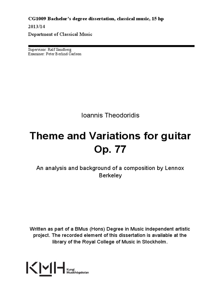 Berkeley Tesis | PDF | Variation (Music) | Musical Compositions