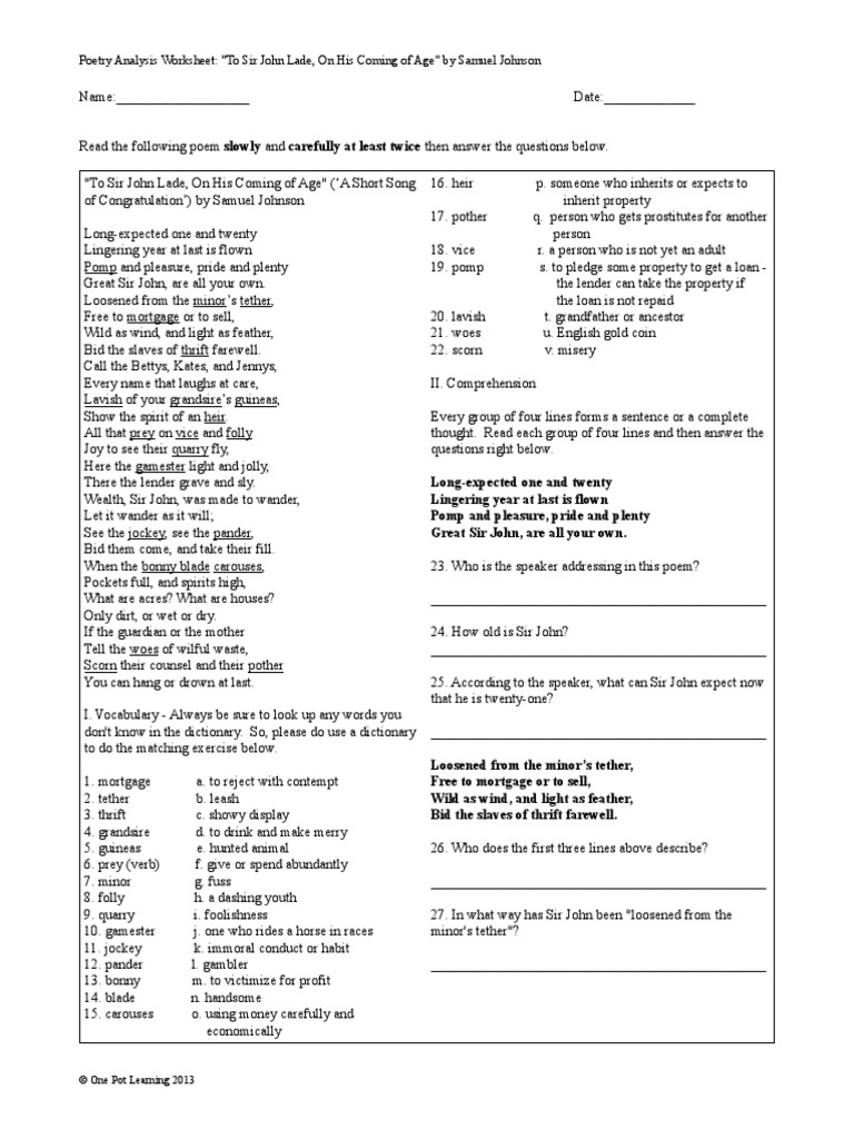 Pa To Sir John Lade by Samuel Johnson | PDF | Loans
