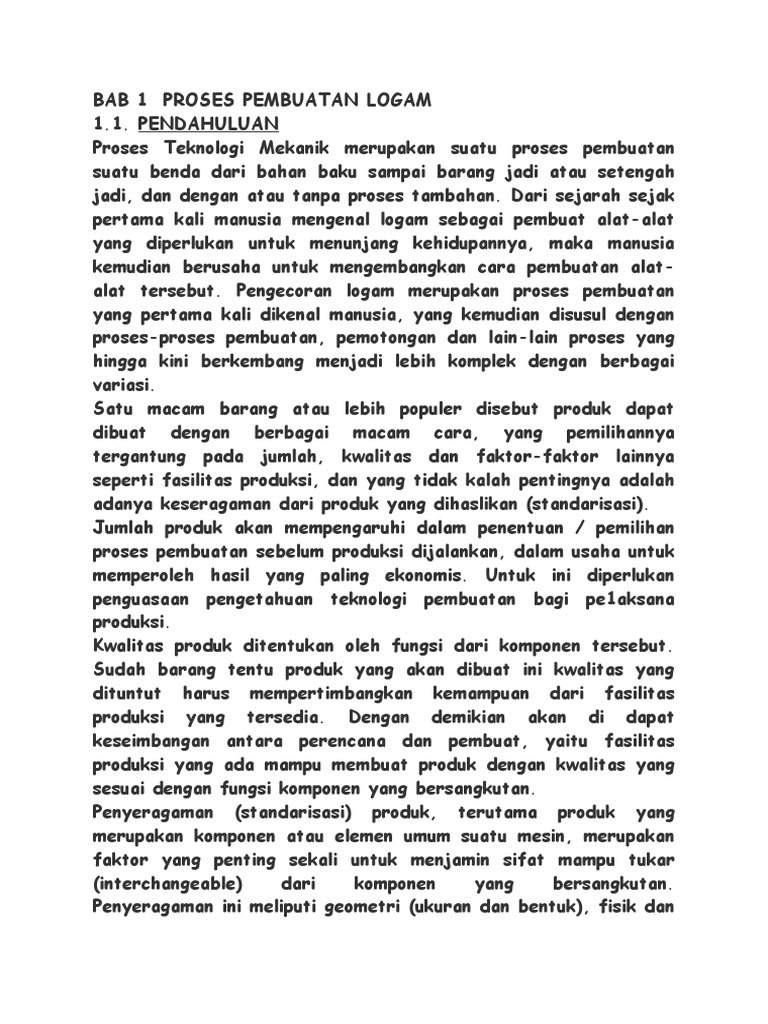 Proses Pembuatan Logam | PDF