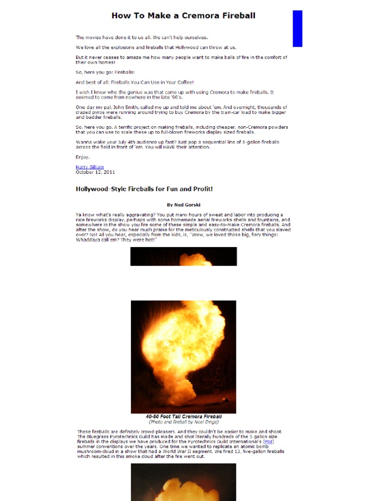 How To Make A Cremora Fireball | PDF