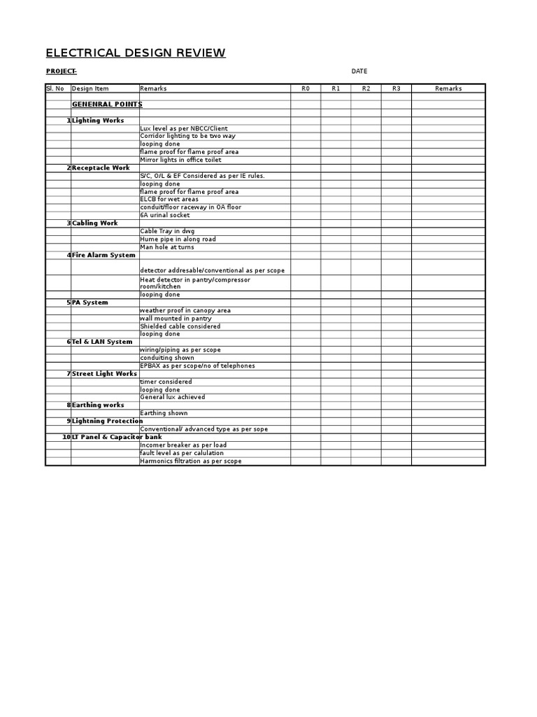 Design Review List | PDF