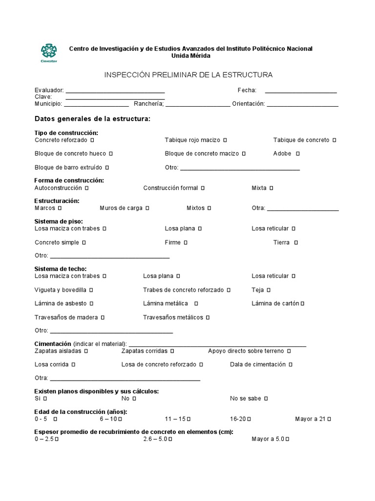 Formato Inspeccion Visual | PDF | Fundación (Ingeniería) | Corrosión