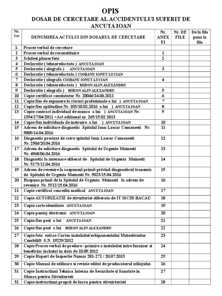 OPIS DOSAR Ancuta | PDF