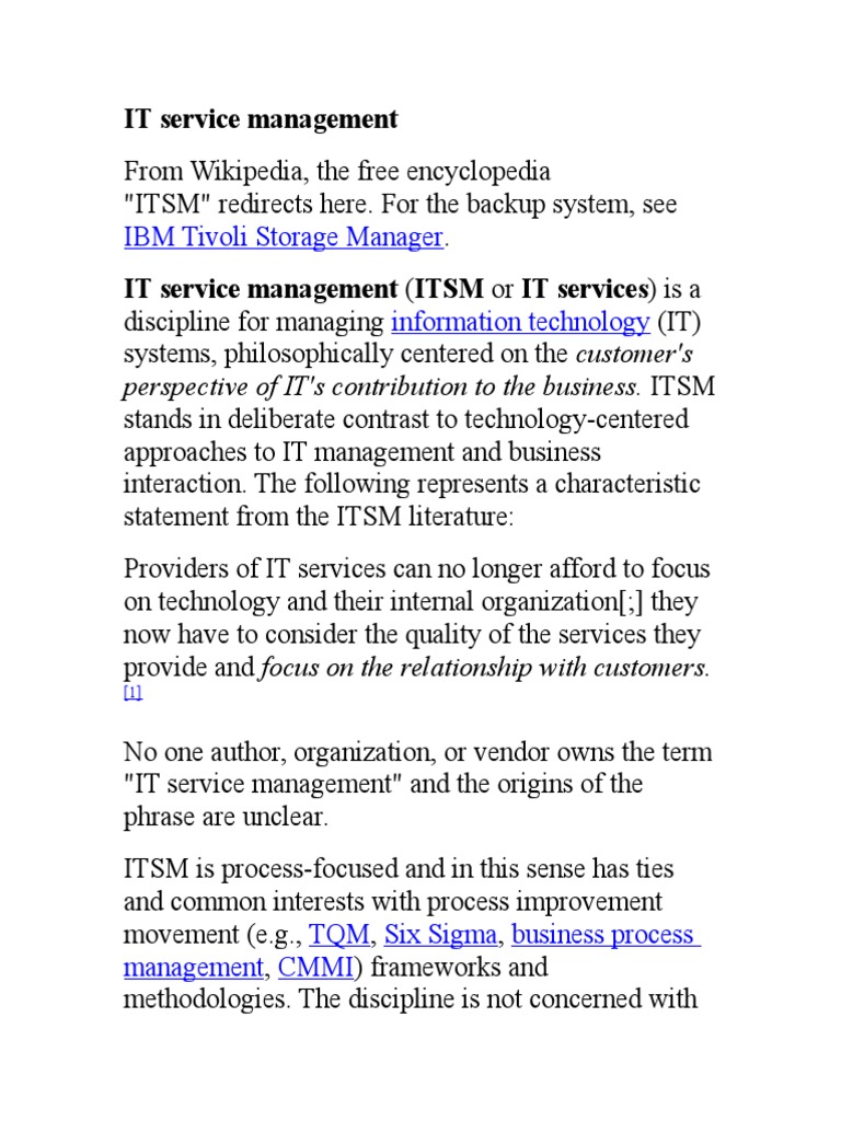IT Service Management | PDF | It Service Management | Itil