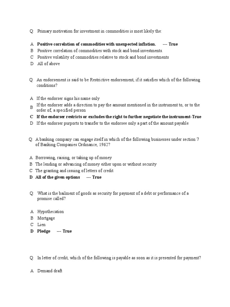 Banking MCQs | PDF | Financial Markets | Banks